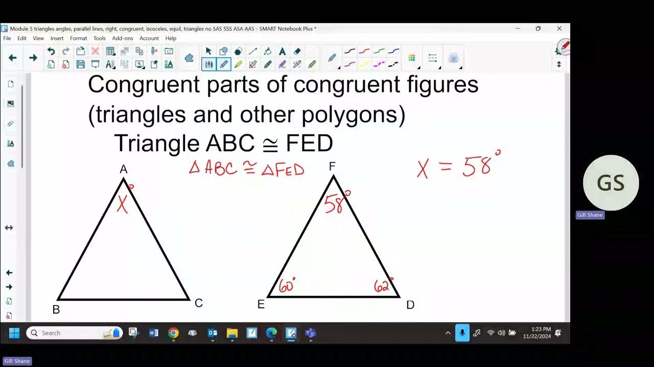 Mr Gill Geo Nov 22 Congruent Triangles intro lesson - YouTube