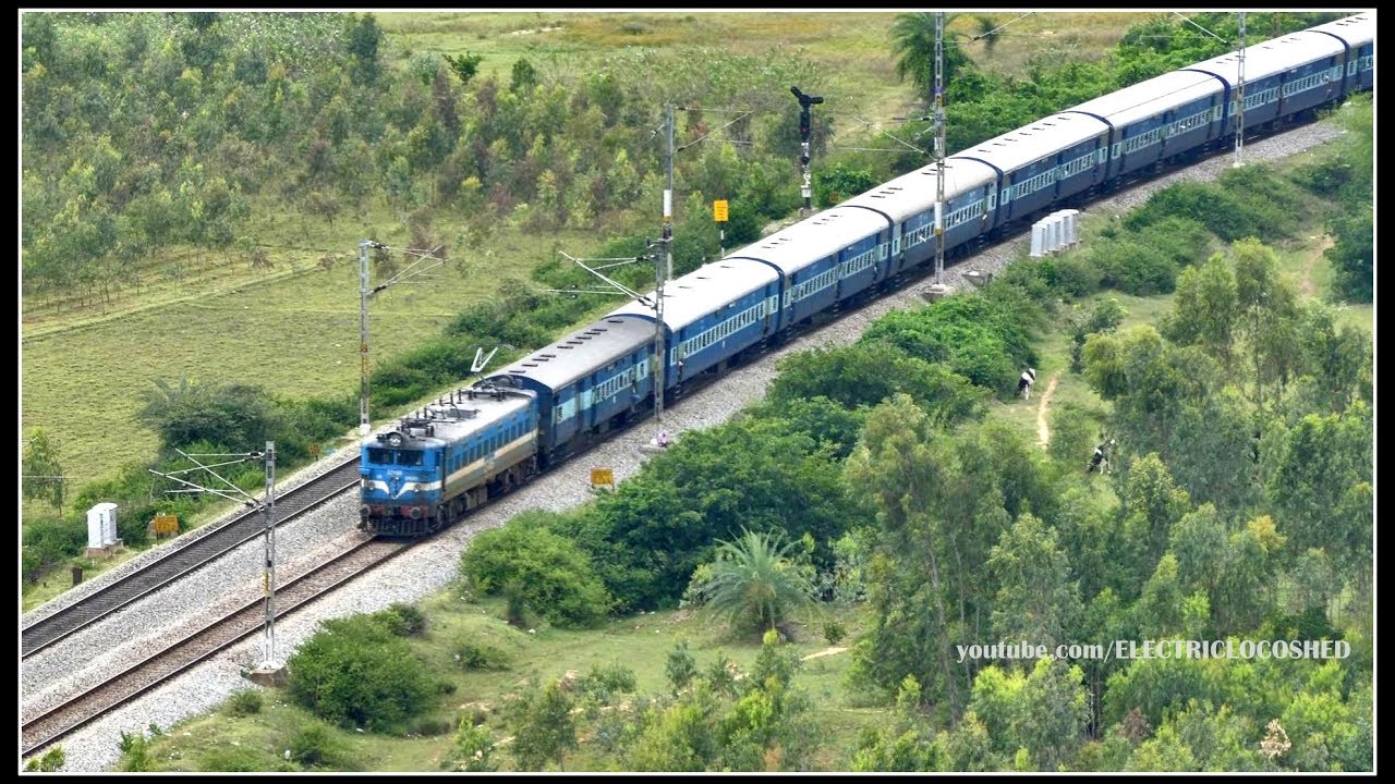 BEST EVER AERIAL VIEW | WAG 7 Arakkonam Passenger | Indian Railways ...
