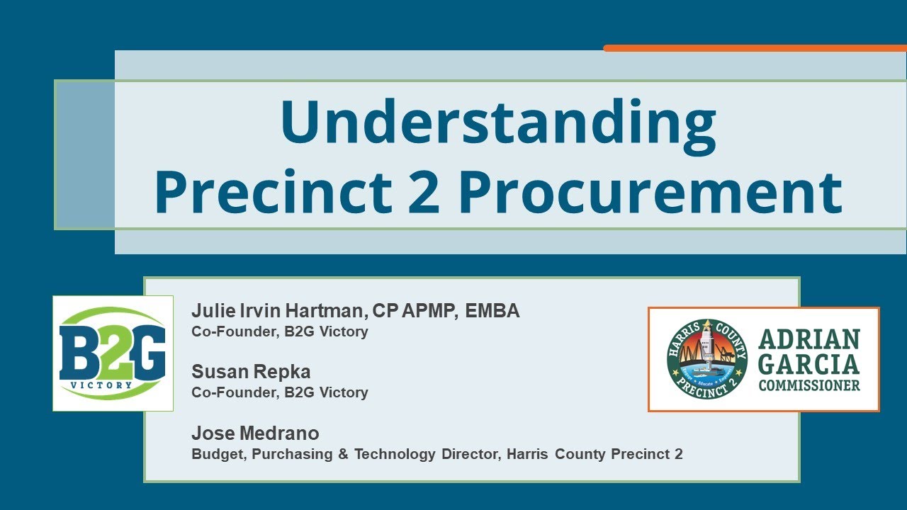 Harris County: Understanding Precinct 2 Procurement - YouTube