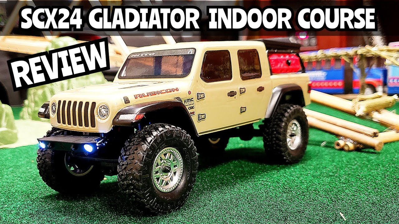 Axial Scx24 Jeep Gladiator indoor course run and review - YouTube