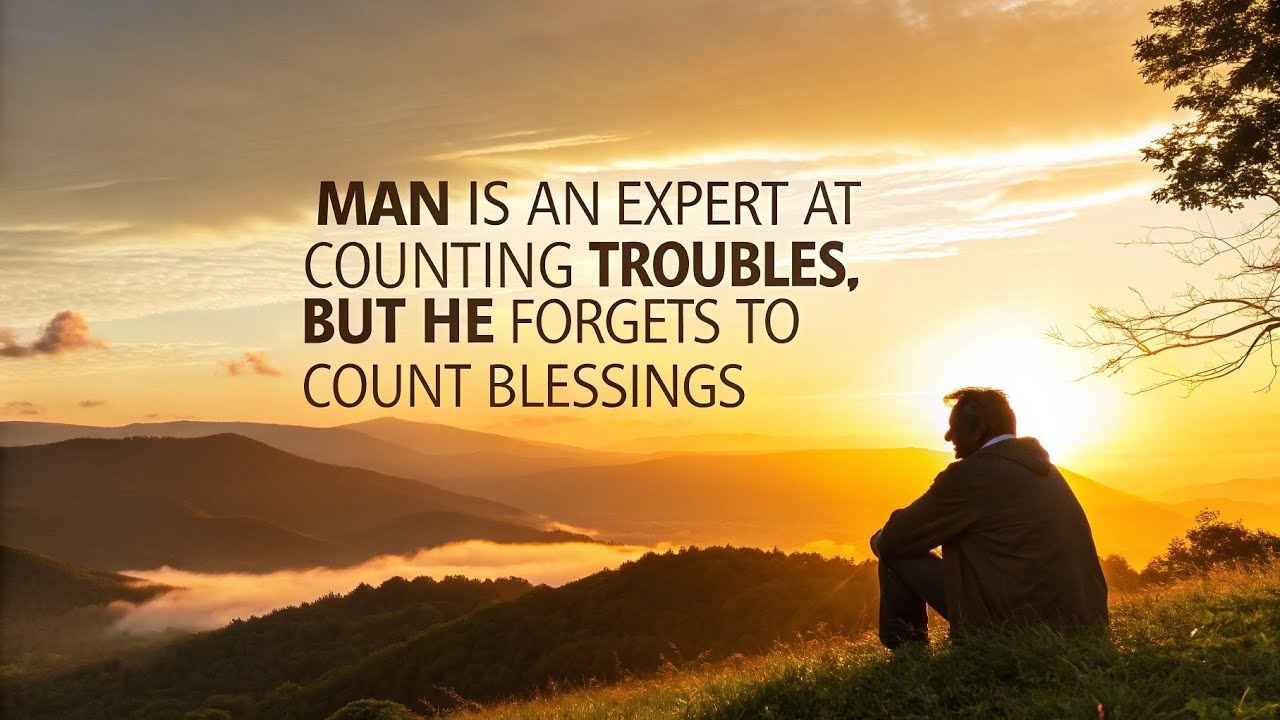 Man is an expert at counting troubles, but he forgets to count ...