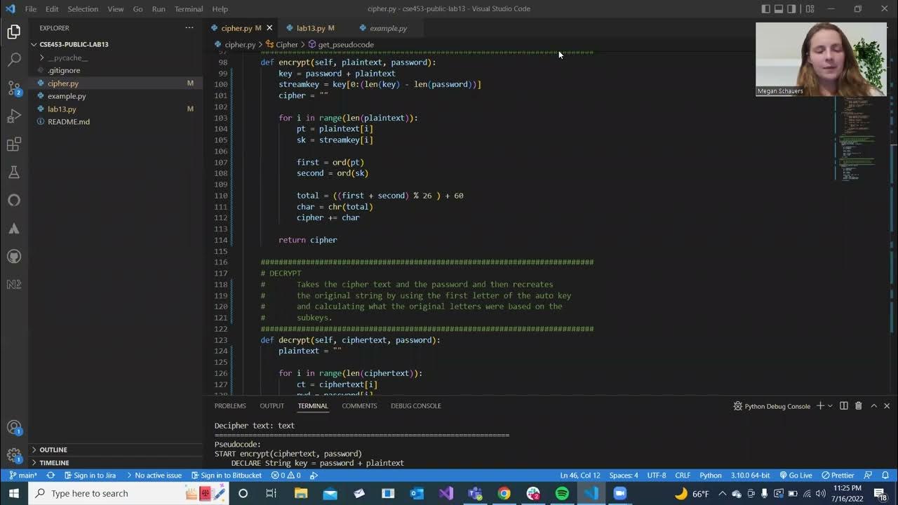 Lab13: Encryption (Autokey Cipher in Python) - YouTube