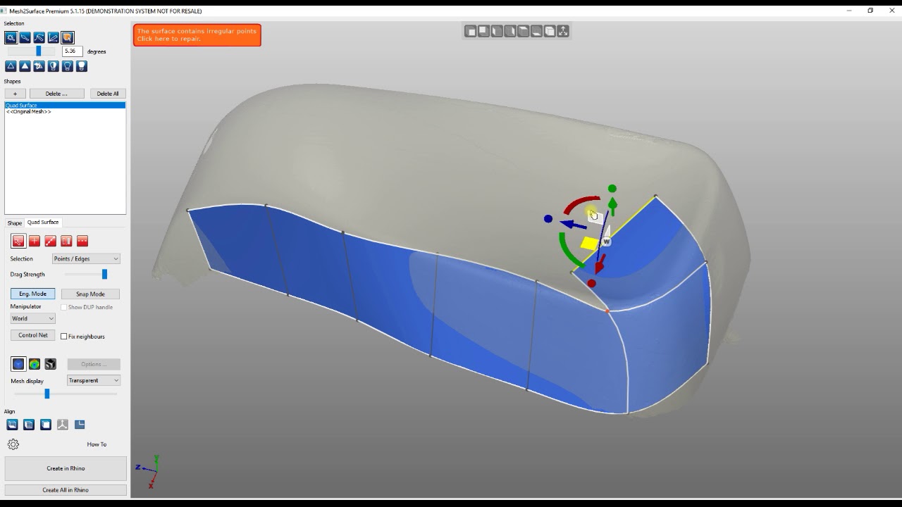 Mesh2Surface: Quad Surface Tutorial - YouTube