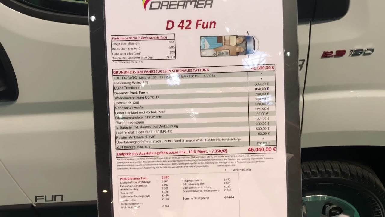 Düsseldorf Caravan-Salon 2018, Dreamer T 42 FUN - YouTube