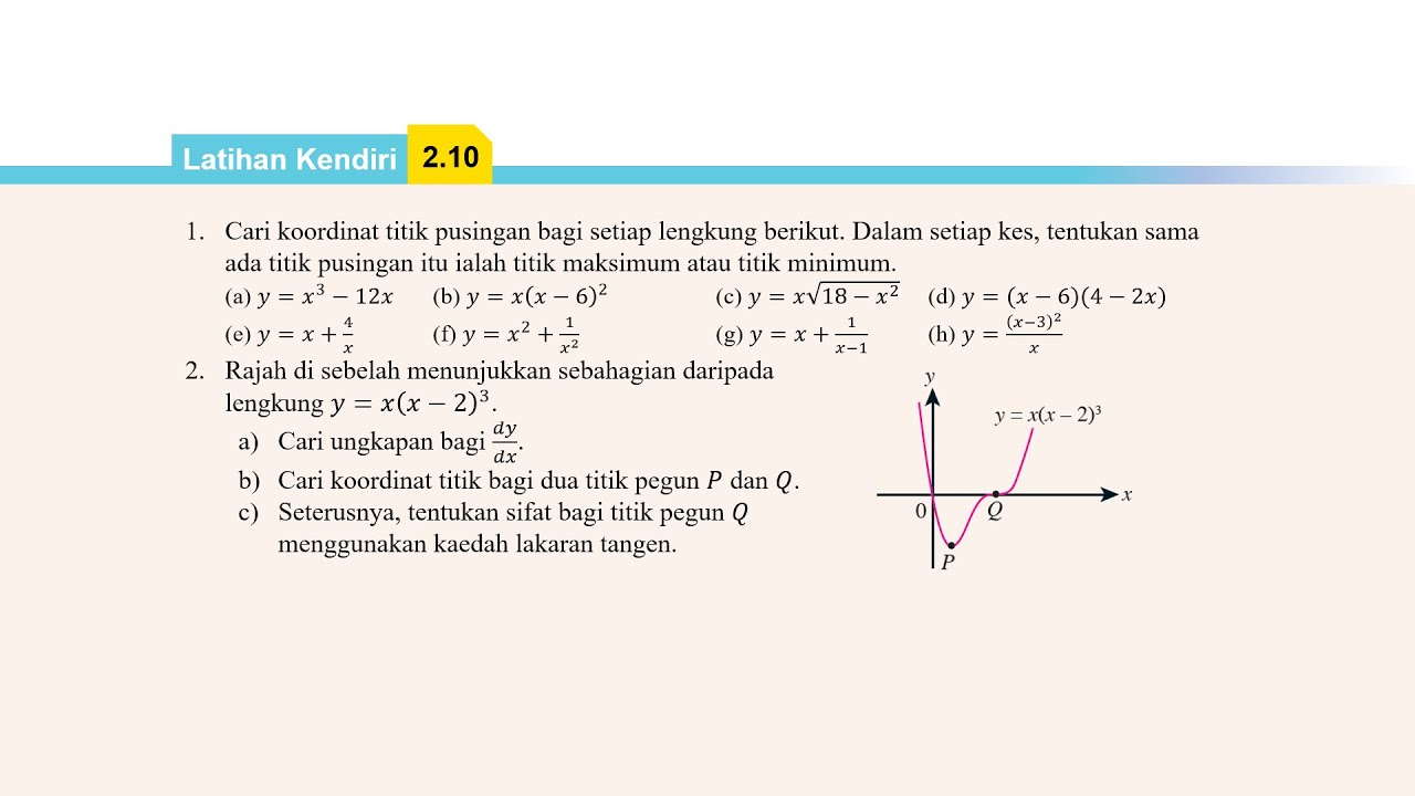 Penyelesaian masalah Pembezaan - Pencarian Titik Pegun, Titik Pusingan ...