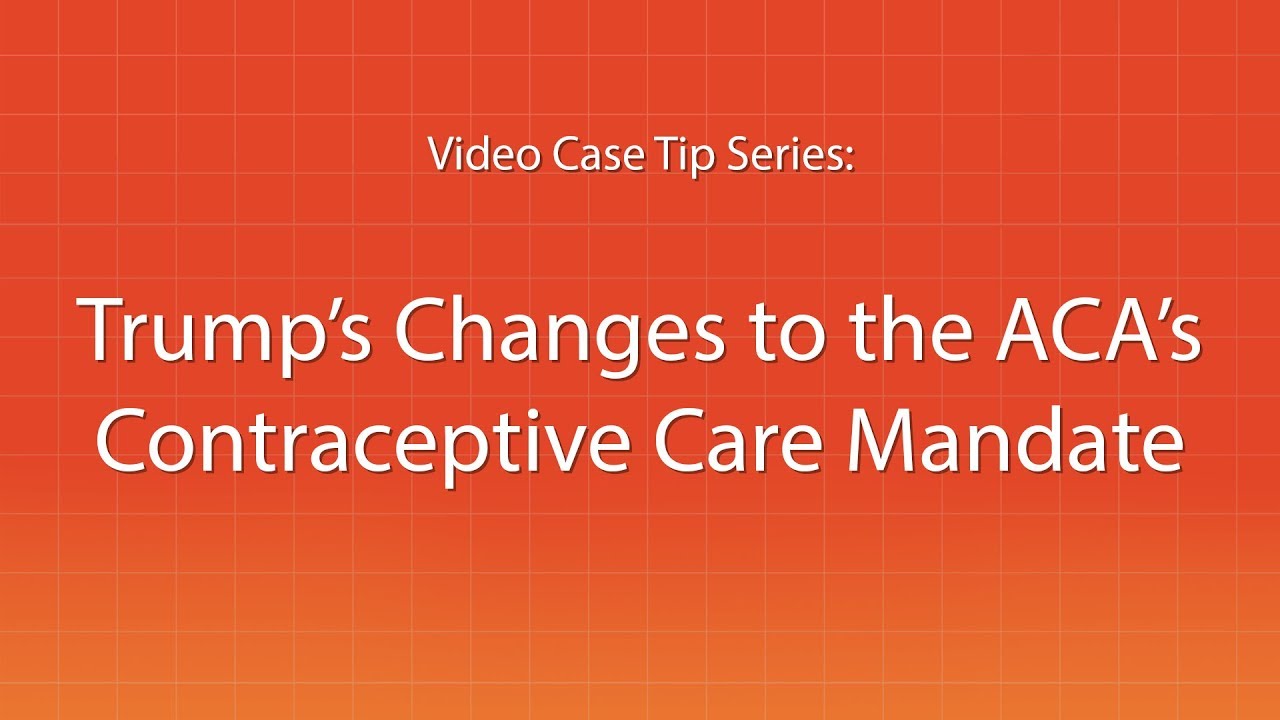 Trump's Changes to ACA's Contraceptive Care Mandate - YouTube