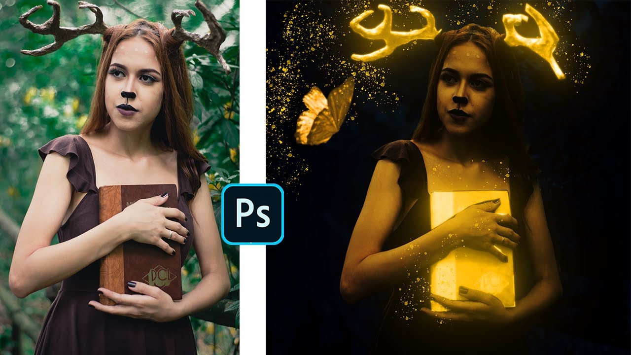 Photo Manipulation In photoshop - Glow Effect Photoshop Tutorial | Easy ...