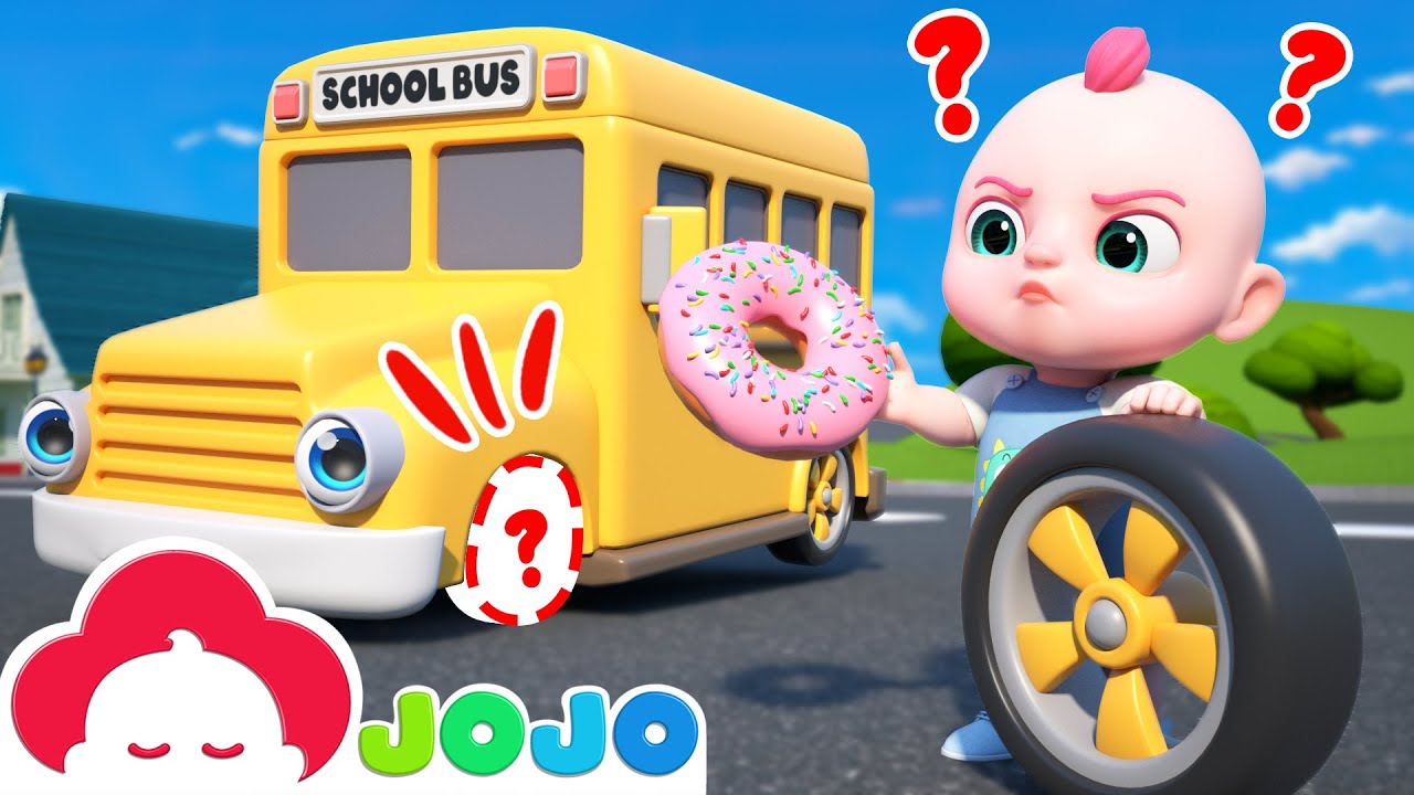 School Bus Lost Wheel Song | I Lost My Wheel | Baby JoJo Nursery Rhymes ...