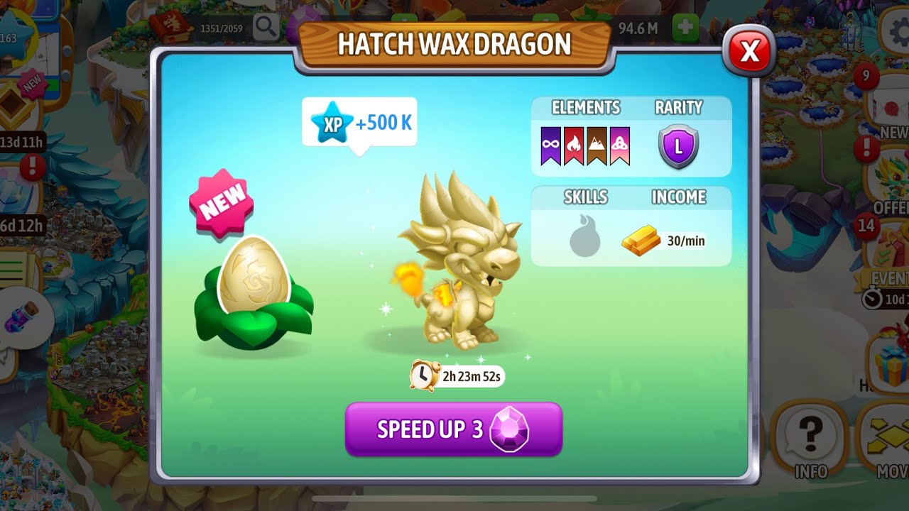 Hatching Wax Dragon #dragoncity #gameplay #games - YouTube