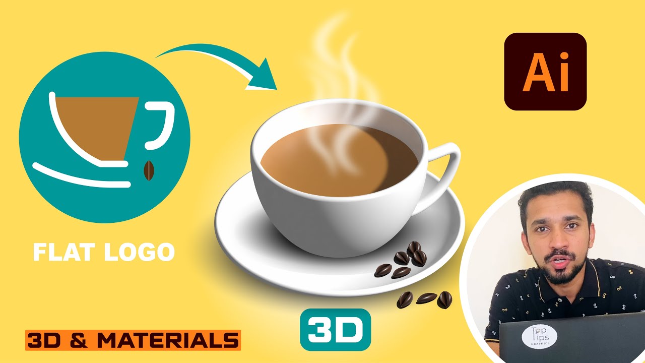 Easiest Way To Create 3d Coffee Cup In Illustrator 3D Materials easiest-way-to-create-3d-coffee-cup-in-illustrator-3d-materials