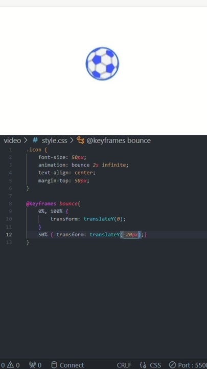 Tips-015 CSS Bouncing Boll Icon #coding #webcoding #programming #ytshorts #trending # ...