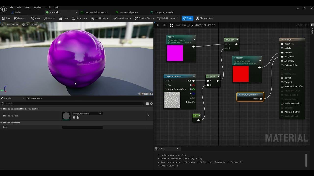 UE5 Blueprints Tutorial 022-5 Node: Node: Material Function - YouTube