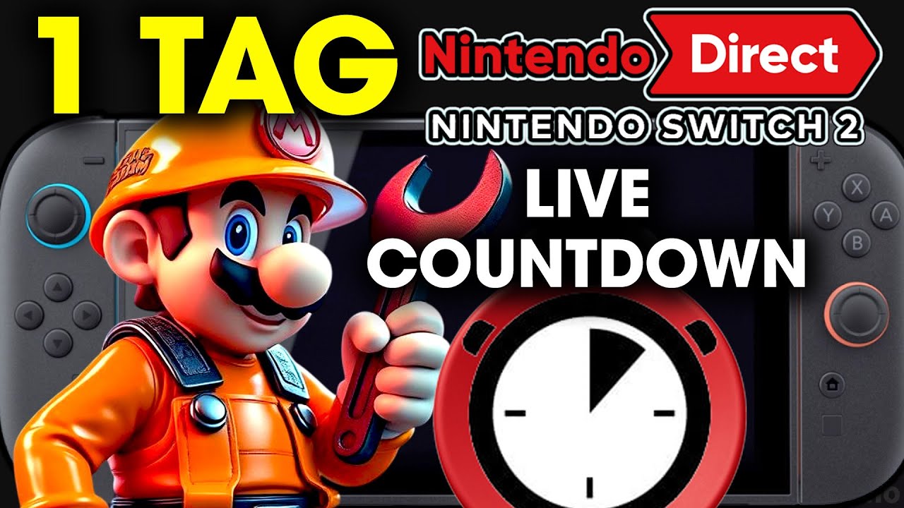 Live Countdown: 1 TAG NOCH bis zur Nintendo Switch 2 Direct! ⭐ Nintendo ...