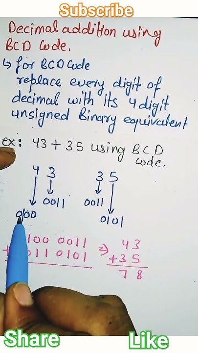Decimal Addition Using Bcd Code Decimal Addition In Hindi Numbersystem Decimal Shorts Youtube