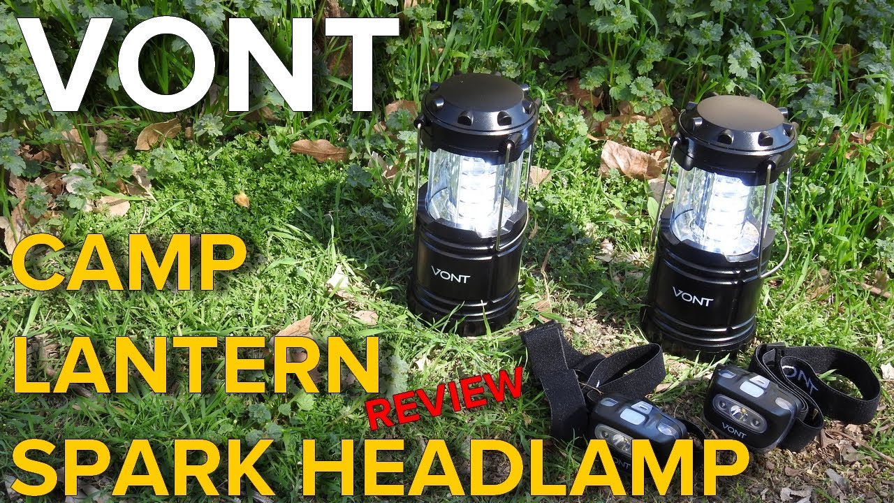 budget gear review Vont led Camp Lantern and spark headlamp - YouTube