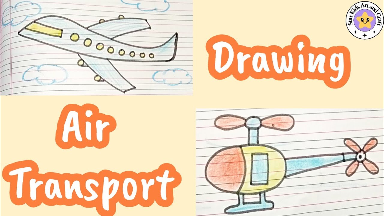 How To Draw Air Transport/Tutorial/Easy/Project/School Work ...