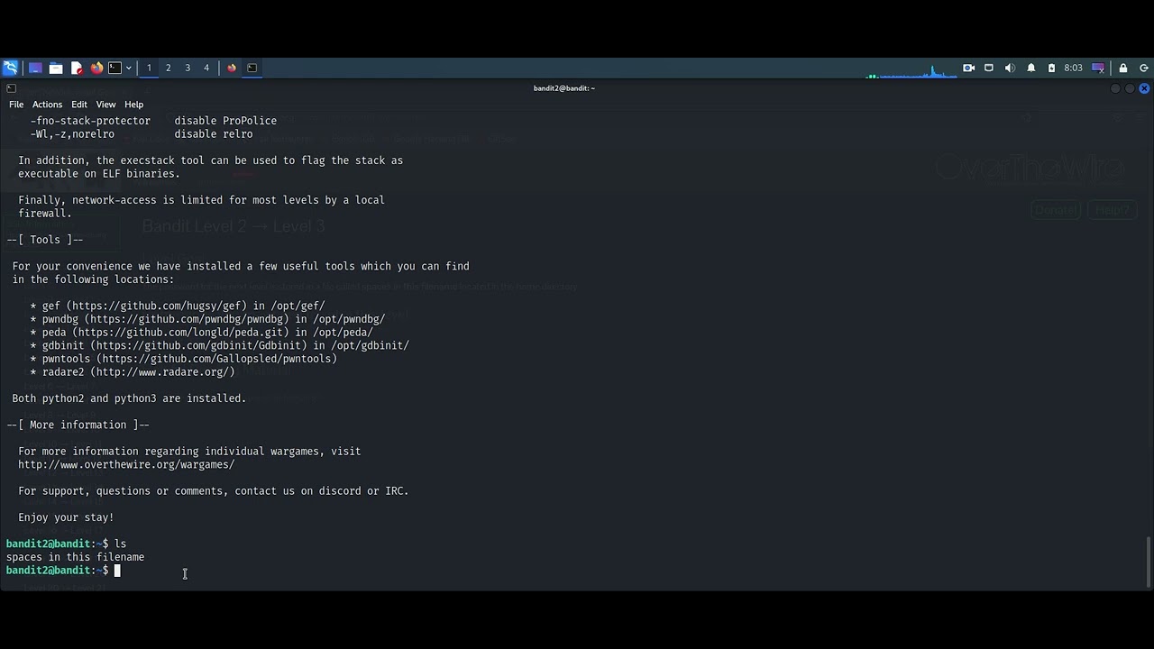 Over The Wire : Bandits | Level 2 to Level 3 | BS - YouTube