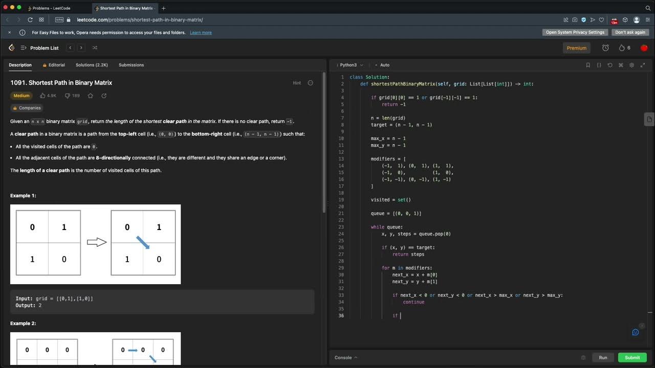 Pomodoro Joe - LeetCode 1091 - med - - YouTube