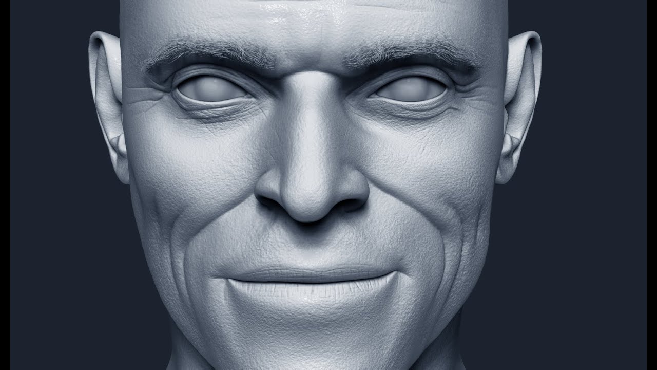 Sculpting a realistic male face in ZBrush - YouTube