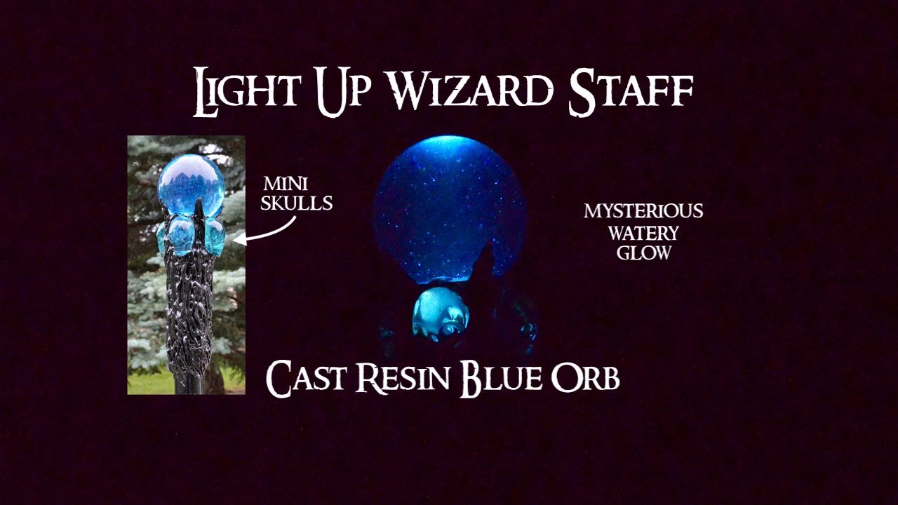 Light Up Cast Resin Blue Orb Wizard Staff with skulls 07/14/24 - YouTube