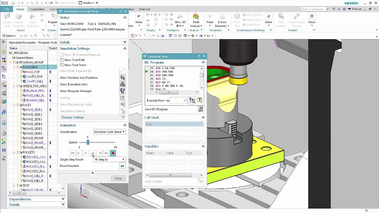 Nx Cam Simulation Control Panel Enhancements Youtube