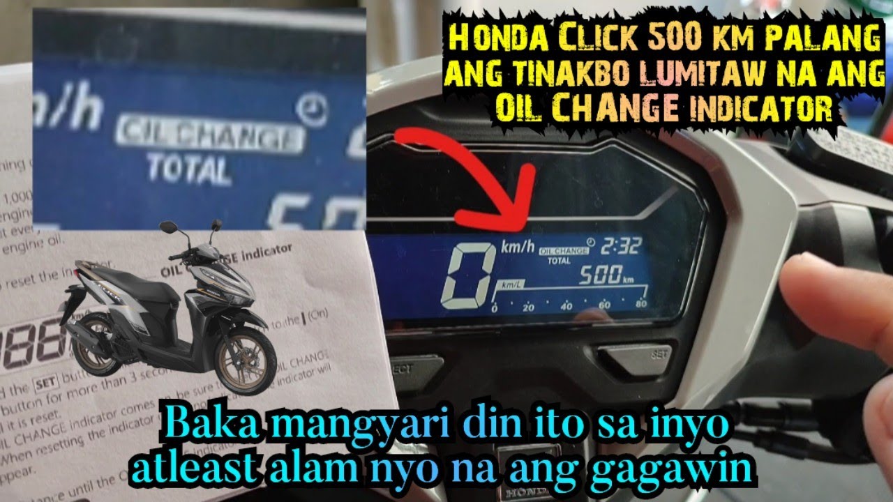 Paano e reset ang OIL CHANGE indicator sa Honda Click 125 V3 para ...