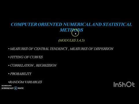 Computer oriented statistical methods - part1 - YouTube