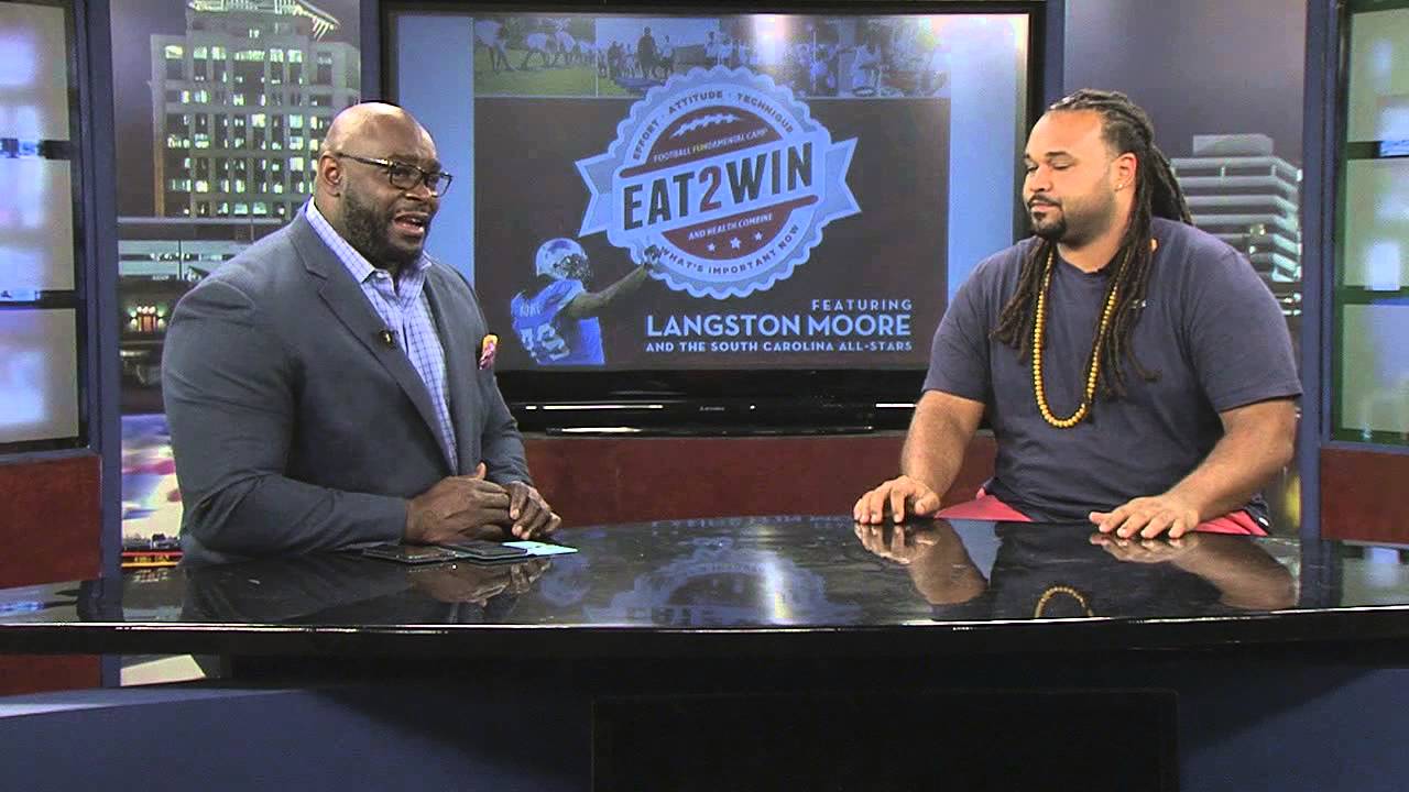 Corey Miller with Langston Moore on his Free Eat2Win Football Camp ...