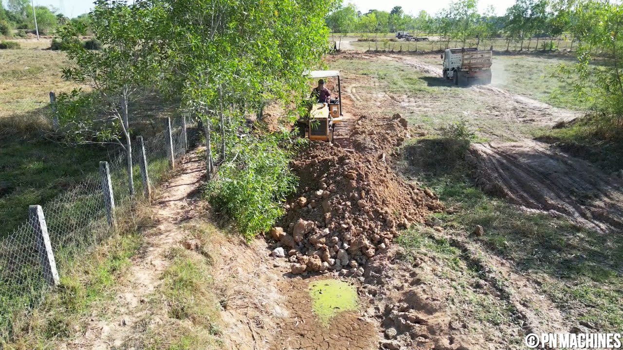 Updating Land Filling In Rice Field With 5TON Trucks & Excellent Skills ...