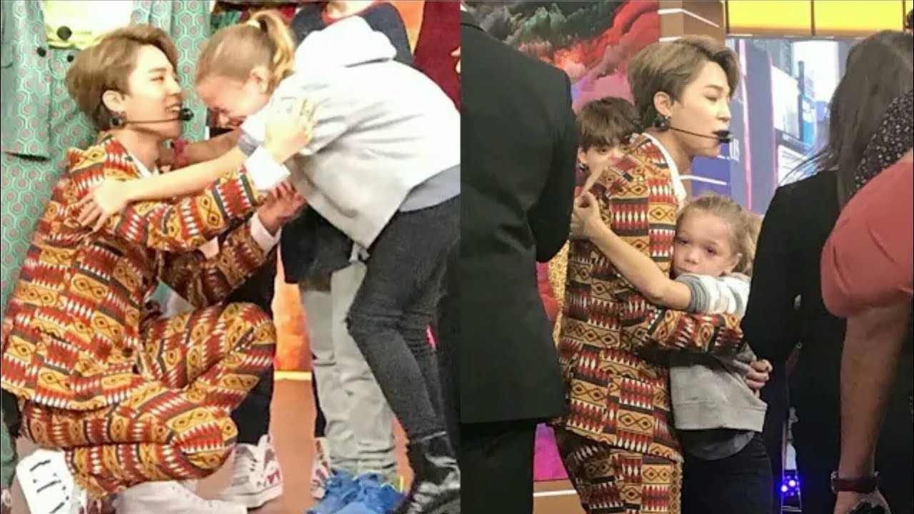 BTS at GMA - Litle girl BTS fans who cry and hug Jimin are fans who are ...