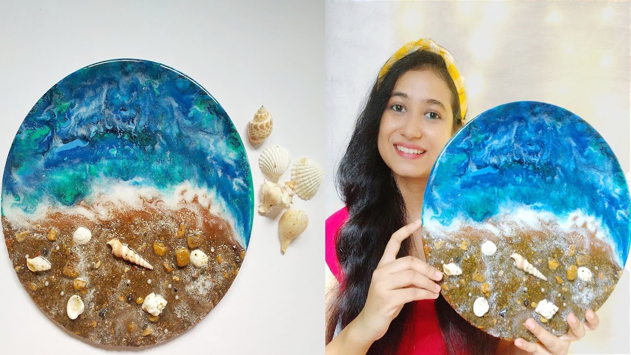 RESIN ART FOR BEGINNERS | Ocean epoxy resin tutorial | Epoxy resin art ...
