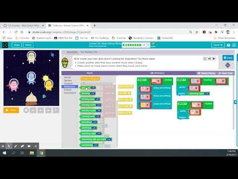 Code.org Express Course: Lesson 25 - Alien Dance Party - YouTube