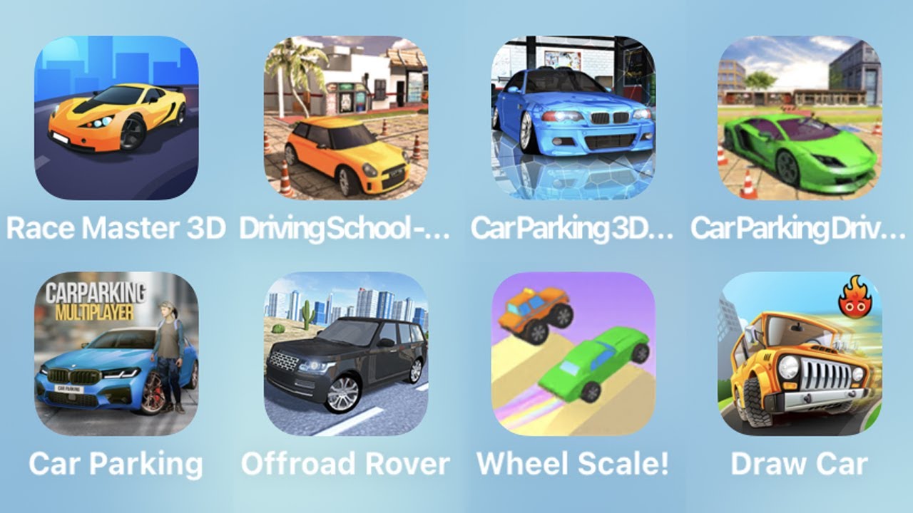 Race Master 3D, Driving School, Car Parking 3D and More Car Games iPad ...