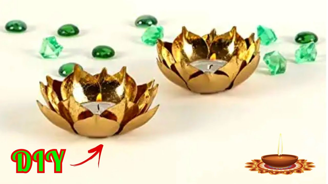 Plastic spoon tealight holder for Diwali //candle, Diya stand from ...