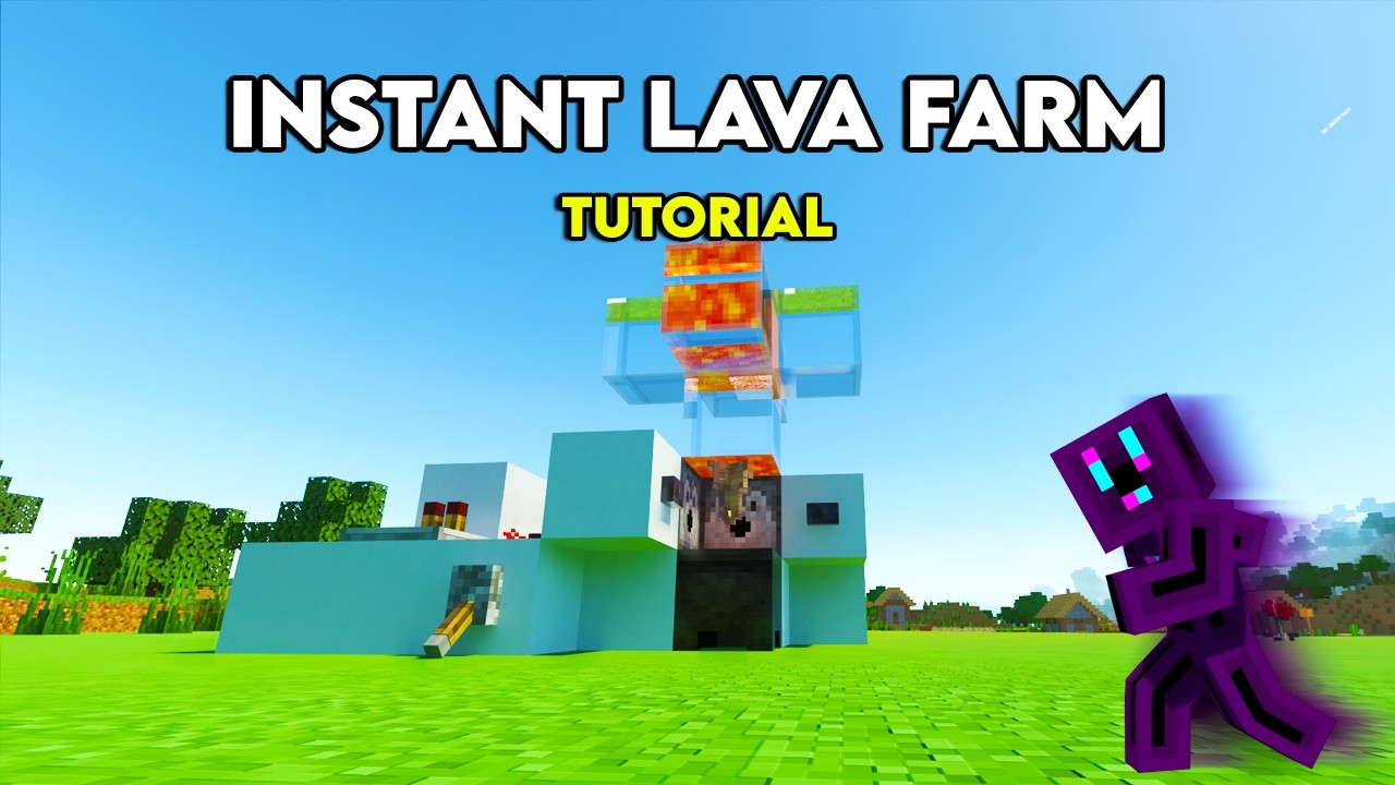 Easy Lava Farm In Minecraft Bedrock 1.21 - YouTube