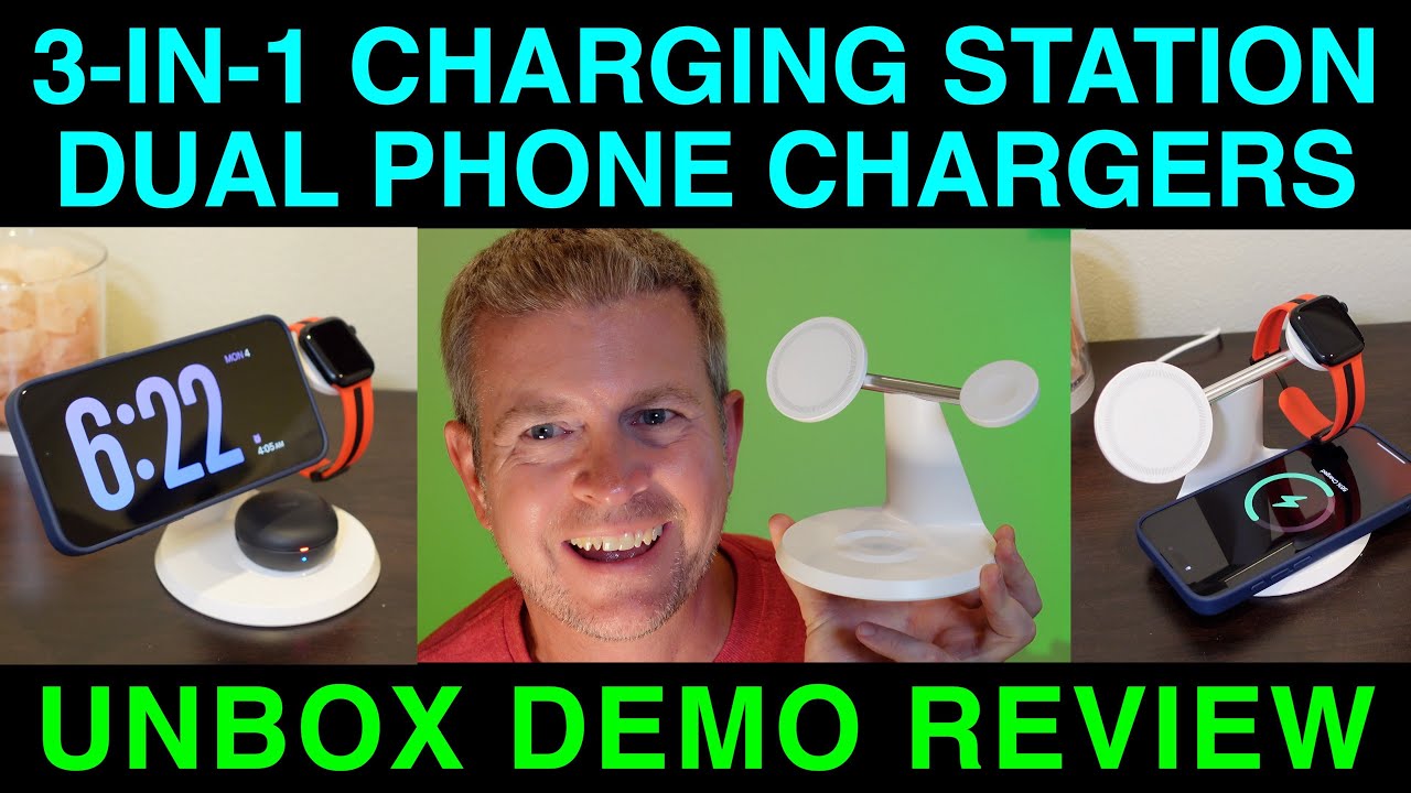 3-in-1 MagSafe Charging Station Dual 15 Watt Chargers Apple Watch ...