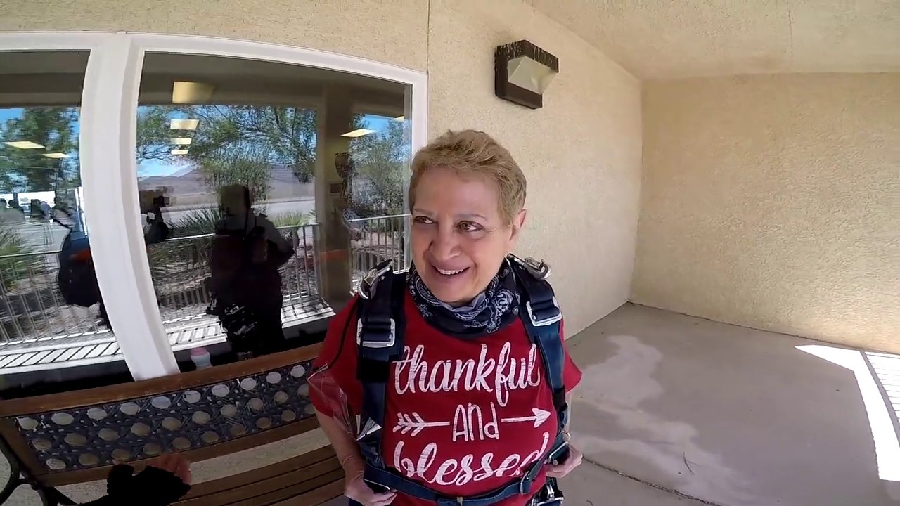 Marian Calamia Celebrates 75 years with a Skydive - YouTube