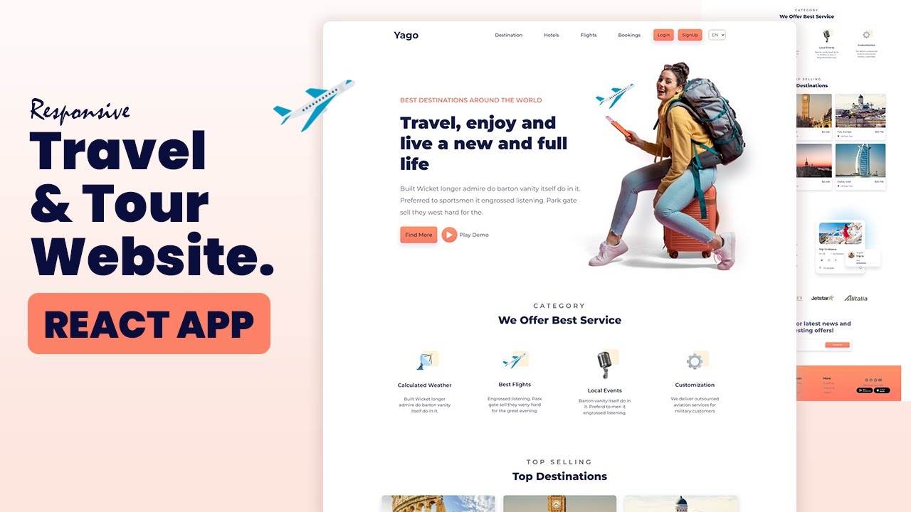 ️ Travel And Tour Web Application React Js Tutorial 2024 V1 Download Source Code Youtube