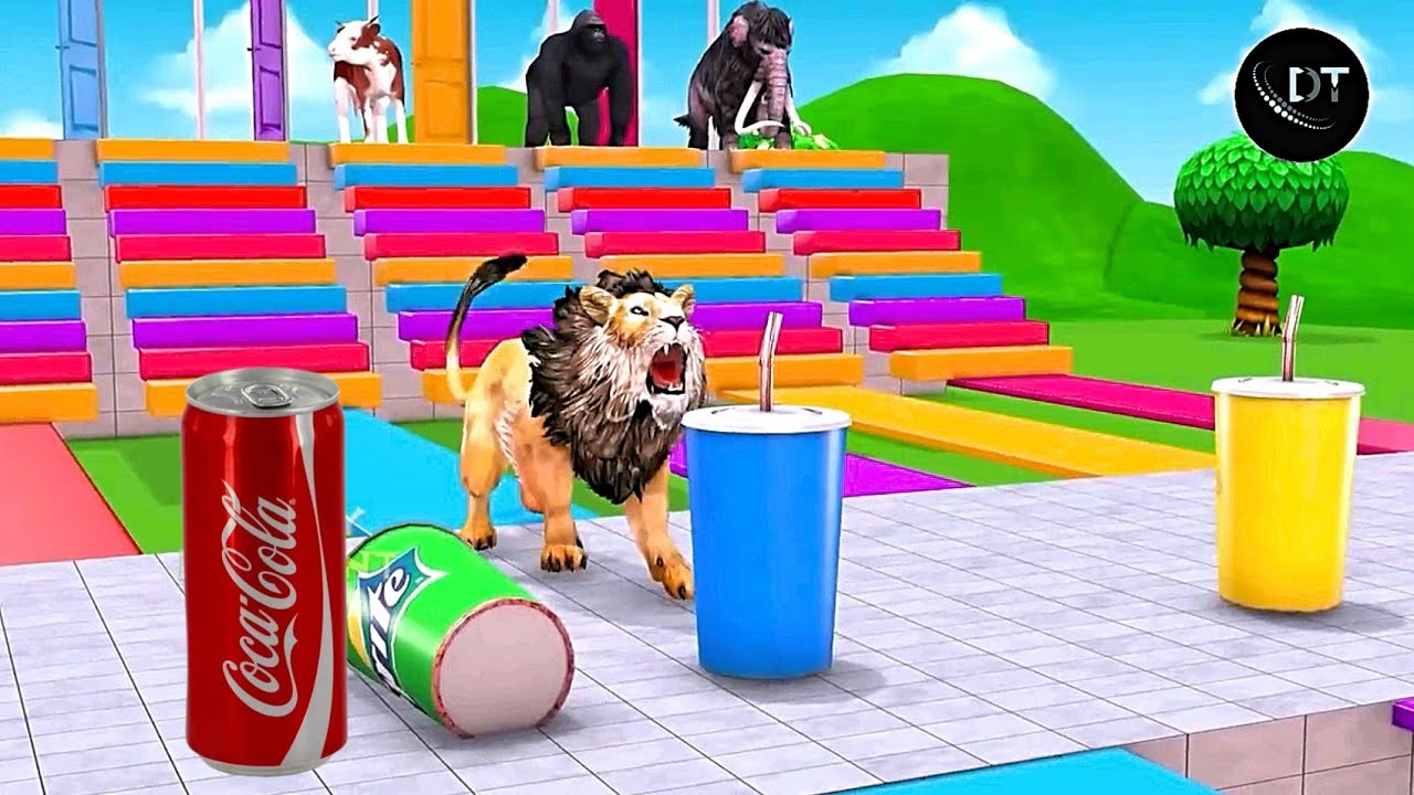 Animals Drinking Coca cola, Sprite ~ Lion, Cow, Gorilla, Elephant ...