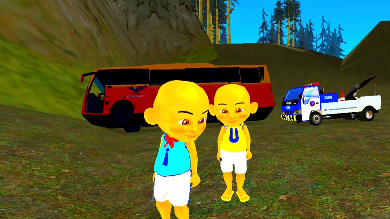 Pak Anton Minta Tolong Upin Derek Mobil Dam Truk Miliknya Yang Jatuh Di ...