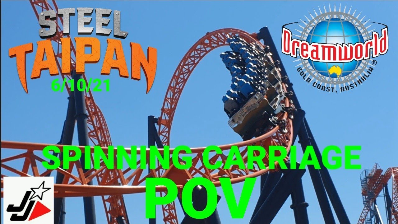STEEL TAIPAN TAILWHIP 360° SPINNING CARRIAGE POV | DREAMWORLD - GOLD ...