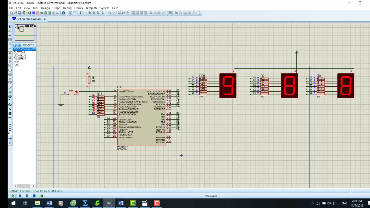 PIC16F887 ĐIỀU KHIÊN LED 7 ĐOẠN 000 DEN 999 - YouTube