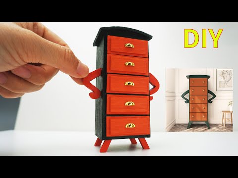 DIY retro solid wood super cute miniature mini cabinet【#74】