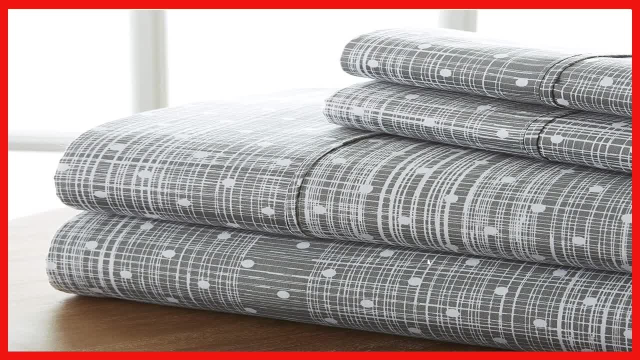 Linen Market 4 Piece Sheet Set Patterned, King, Polkadot Gray - YouTube
