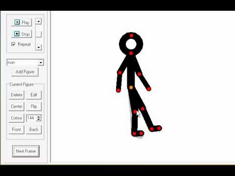 pivot stick figure animator walk cycle - YouTube