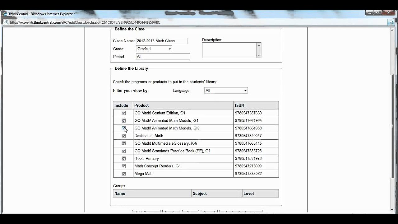 Managing classes and viewing/creating class rosters in Houghton Mifflin Harcourt's Think Central ...