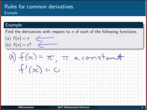 Differentiation: 3 Rules for common derivatives - YouTube