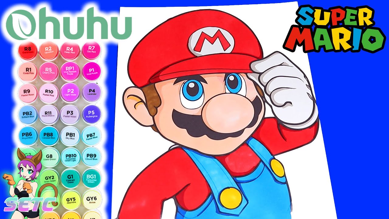 Let's Color in Super Mario with Ohuhu Alcohol Markers - SETC Coloring ...