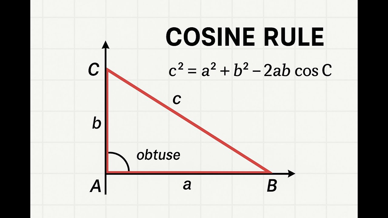 How to Prove the Cosine Rule : Obtuse Triangle Case - YouTube