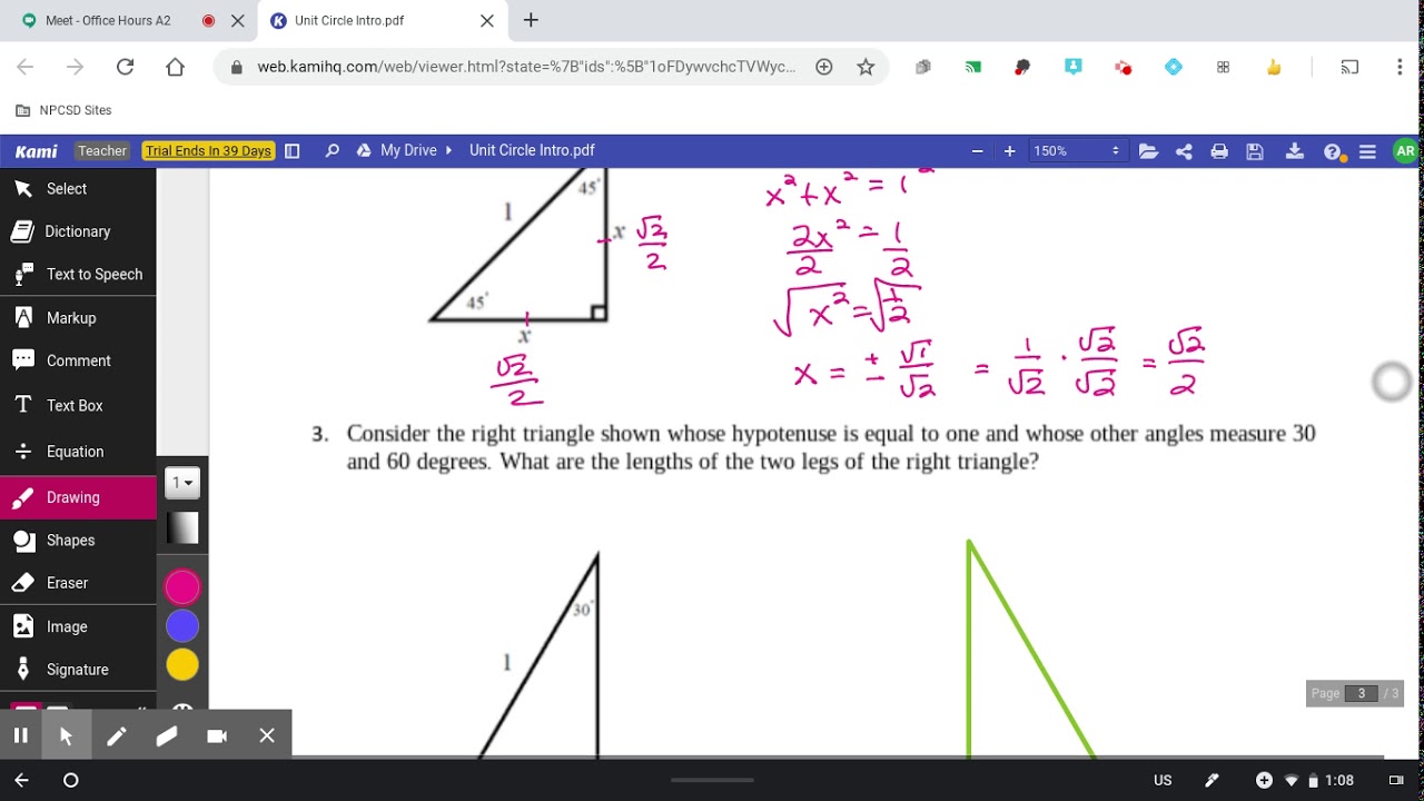 Intro to the Unit Circle and Special Right Triangles - YouTube